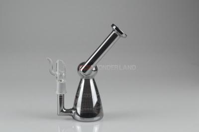 China 6.7 Inch Glass Recycler Bong Black Transparent 14mm Male Joint OEM Logo for sale