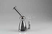 China 6.7 Inch Glass Recycler Bong Black Transparent 14mm Male Joint OEM Logo for sale
