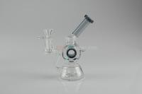 China 6.7 Inch Mini Glass Dab Rig with Large Ring and Doughnut Percolator 14mm for sale