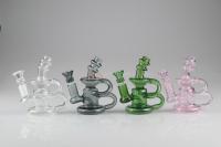 China 5.1 Inches High Borosilicate Glass Dab Rig Recycler With Banger for sale