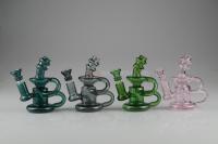 China 5.1 Inches High Borosilicate Glass Dab Rig Recycler With Banger for sale