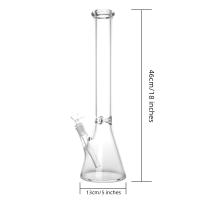 China 18 Inch Seamless Clear Glass Beaker Bong 19mm Female Joint 5mm Thick Ice Catcher for sale