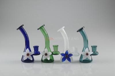 China Conical Flask Glass Dab Rig 4.9inch Height Coloured For Smoking for sale