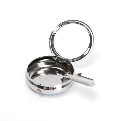 China 45mm Aluminum Alloy Pocket Cigar Ashtray Set with Crystal Lid Keychain for sale