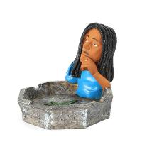China 10.5cm Resin Human Porcelain Ashtray for Sublimation Cigar Custom Logo for sale