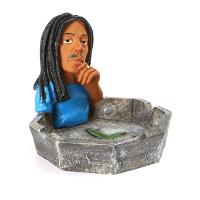China 10.5cm Resin Human Porcelain Ashtray for Sublimation Cigar Custom Logo for sale