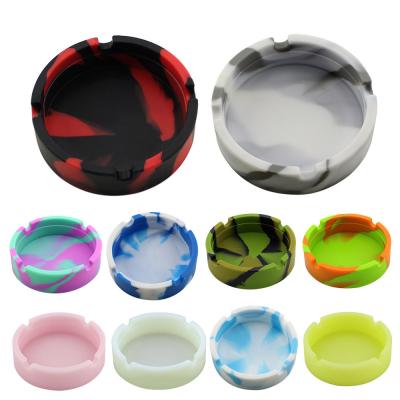 China Silicone Luminous Ashtray 8.3cm Diameter 18 Colors OEM ODM Custom Logo for sale