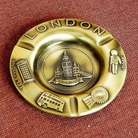 China Handicraft Square Round Metal Cigar Ashtray 12cm For Smoker for sale