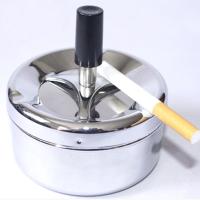 China Light Weight 8cm Diameter Round Zinc Ashtray Multiple Colors With Cover for sale