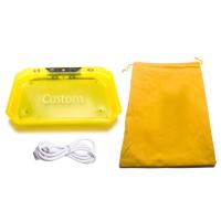 China Customized LED Rolling Tray 27.8x20.8cm Plastic Smoking Tray with USB-C Rechargeable for sale
