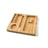 China 130x120mm Bamboo Rolling Tray with Lid Antiskid Multi Purpose Smoking Tray Custom Logo for sale