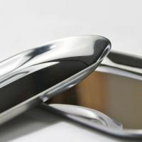China Stainless Steel Ellipse Metal Rolling Serving Tray 9.5x22.5cm Custom Logo for sale