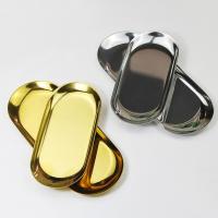 China Stainless Steel Ellipse Metal Rolling Serving Tray 9.5x22.5cm Custom Logo for sale