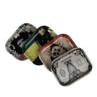 China 18*14cm Rectangle Tin Metal Rolling Tray Fpr Spice Herb Smoking for sale