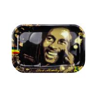 China Custom Cartoon Printed Tin Metal Rolling Tray 18x12.5cm Rectangle Serving Tray for Herb Spice for sale