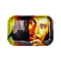 China Custom Cartoon Printed Tin Metal Rolling Tray 18x12.5cm Rectangle Serving Tray for Herb Spice for sale
