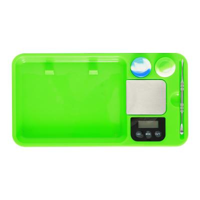 China USB Charging Herb Rolling Trays LED Mini Electronic Scale Two In One Tray for sale