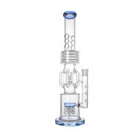 China 19mm Female Straight Tube Bong 19 Inches Diamond Clear for Flower Smoking for sale