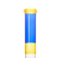China 4.3 Inch Base Blue Glass Bong 18mm Female Joint Straight Tube Water Pipe for sale