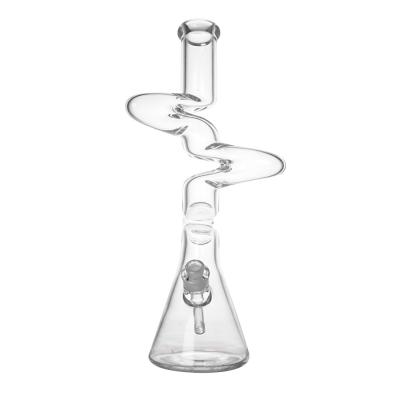 China 18.5 Inch Clear Glass Bong Water Pipe 7mm Thick Straight Tube 18F Joint for sale