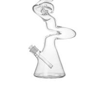 China 18.5 Inch Clear Glass Bong Water Pipe 7mm Thick Straight Tube 18F Joint for sale
