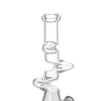 China Straight Mouth Glass Bong Pipe 18mm Female Joint 36cm Height 5 Inch Base for sale