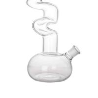 China 19 Inch 18F Joint Curved Tube Glass Bong Round Bottle Water Pipe for Dry Herb for sale