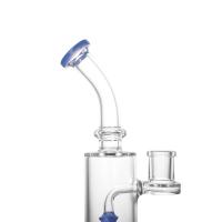 China 4 Parts Glass Bubbler Water Pipe 8 Inches 14F Joint Smoking Bong with Quartz Banger for sale