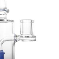 China 4 Parts Glass Bubbler Water Pipe 8 Inches 14F Joint Smoking Bong with Quartz Banger for sale