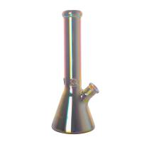 China 7mm Thick 14 Inch Glass Bubbler Water Pipe Hookah with LED Light Base for sale