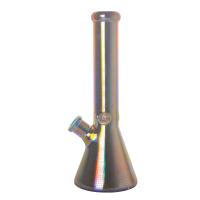 China 7mm Thick 14 Inch Glass Bubbler Water Pipe Hookah with LED Light Base for sale