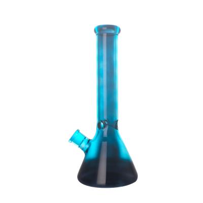 China High Borosilicate Glass Beaker Bong 14 Inches Height 7mm Thickness Color Spray for sale