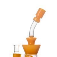 China High Borosilicate Smoking Glass Bong 4mm Thickness Orange Color for sale