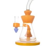 China High Borosilicate Smoking Glass Bong 4mm Thickness Orange Color for sale