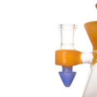 China High Borosilicate Smoking Glass Bong 4mm Thickness Orange Color for sale
