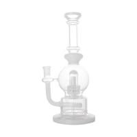 China 14mm Female HBS Recycler Glass Bong 26cm 5 Colors Lake Green Yellow Jade Blue Jade for sale