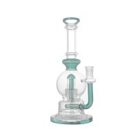 China 14mm Female HBS Recycler Glass Bong 26cm 5 Colors Lake Green Yellow Jade Blue Jade for sale