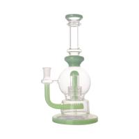 China 14mm Female HBS Recycler Glass Bong 26cm 5 Colors Lake Green Yellow Jade Blue Jade for sale