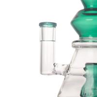 China 8 Inch Glass Bong Lake Green Curved Mouth Water Pipe 4mm Thick 14F Joint for sale