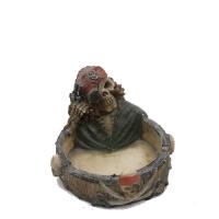 China Resin Skull Ashtray Halloween Skeleton Head Cigarette Holder Novelty Home Bar Decoration 10cm for sale
