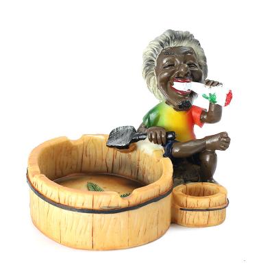 China 12cm Resin Ashtray Cute Frog Jade Camel Human Shape Smoking Ashtray for Home Bar Decoration for sale