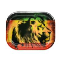 China Custom Logo Metal Rolling Tray 18x14cm Tin Tobacco Smoking Tray OEM for sale