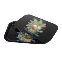 China Rick And Morty Plate Discs Metal Rolling Tray Black 29*19cm for sale