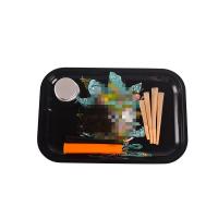 China Rick And Morty Plate Discs Metal Rolling Tray Black 29*19cm for sale