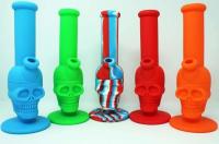 China Skull Design Silicone Water Bong 11 Inches Height Various Colors for sale