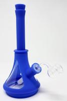 China OEM Custom 10 Inch Silicone Water Bong with Glass Downstem Mix Color for sale