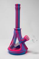 China OEM Custom 10 Inch Silicone Water Bong with Glass Downstem Mix Color for sale
