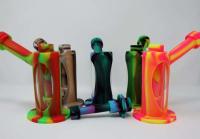 China 7.5 Inch Silicone Water Bong with Tree Perc Hybrid Glass Rig Customizable for sale