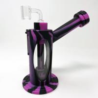China 7.5 Inch Silicone Water Bong with Tree Perc Hybrid Glass Rig Customizable for sale