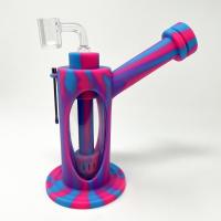 China 7.5 Inch Silicone Water Bong with Tree Perc Hybrid Glass Rig Customizable for sale